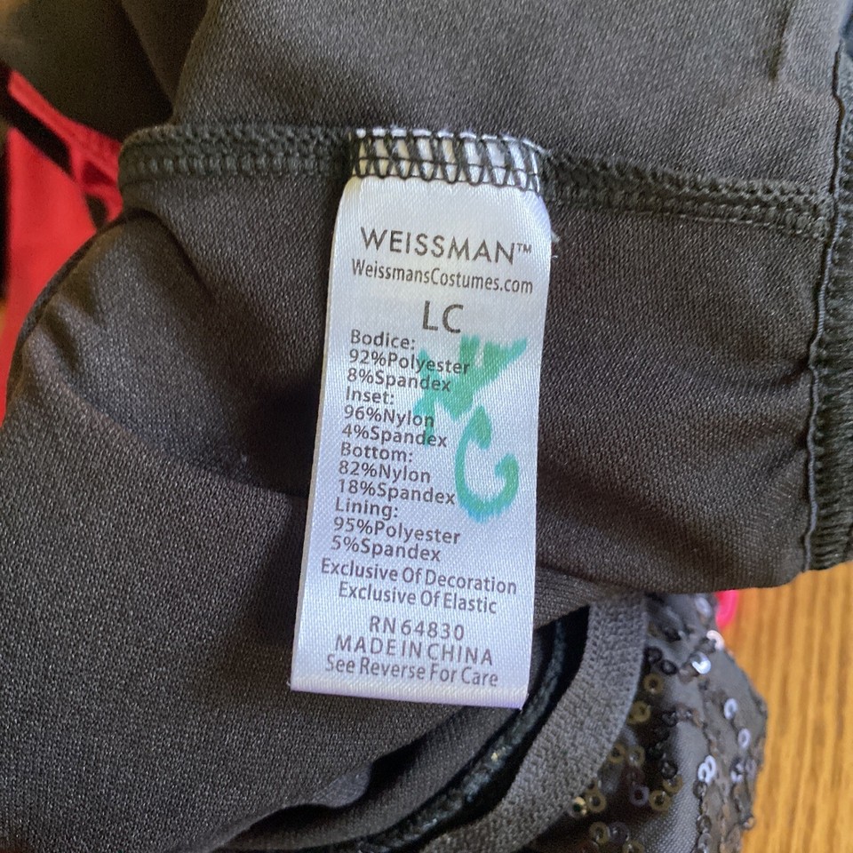 Weismann Costume Black & Red Open Shoulder Jazz Hip Hop Cutout Dance ...