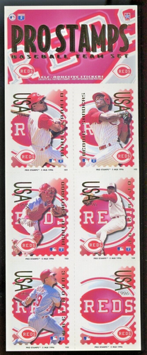 Cincinnati Reds 1996 Pro Stamps Stickers Team Set 5 Players Reggie ...