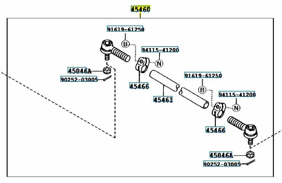 Genuine 4546069155 Toyota Lexus Tie Rod End RH 45460-69155 OEM | eBay