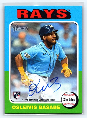 2024 Topps Heritage High Number OSLEIVIS BASABE RC ROOKIE AUTO RAYS ...