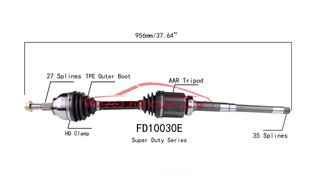 CV Axle Assembly-Extreme Weather Unit - TPE Boot Equipped fits 13-19 ...