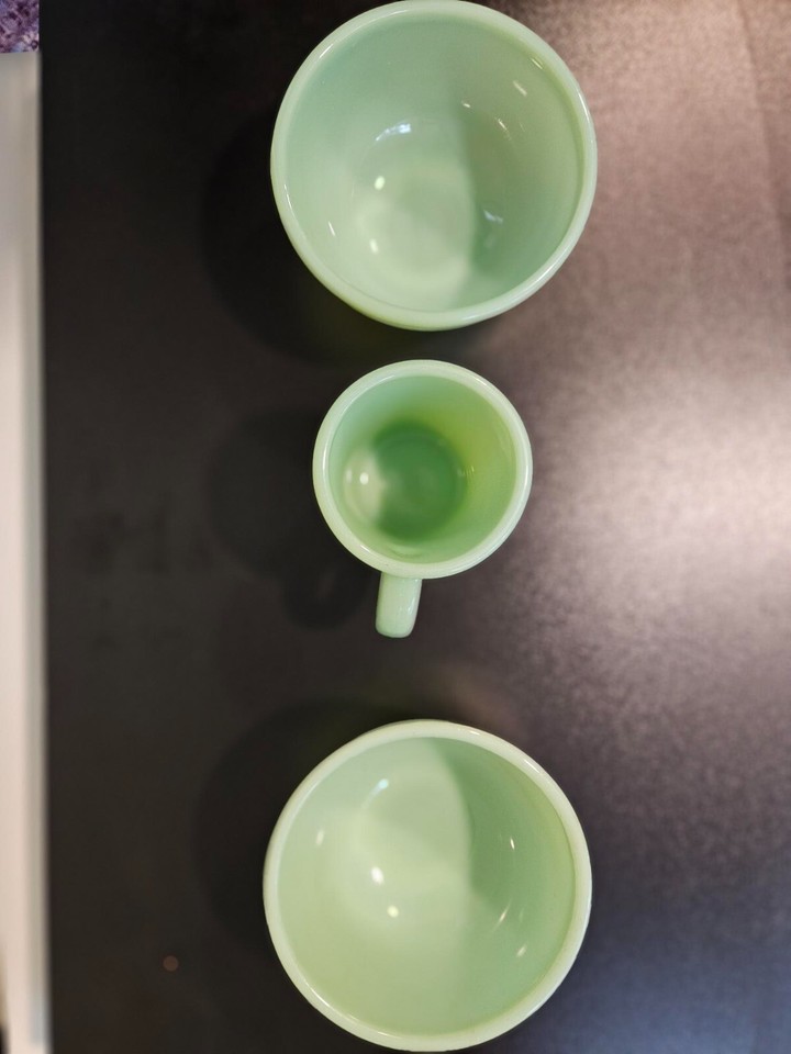 Vintage Fire King Jade-ite restaurant ware bowls and mug | eBay