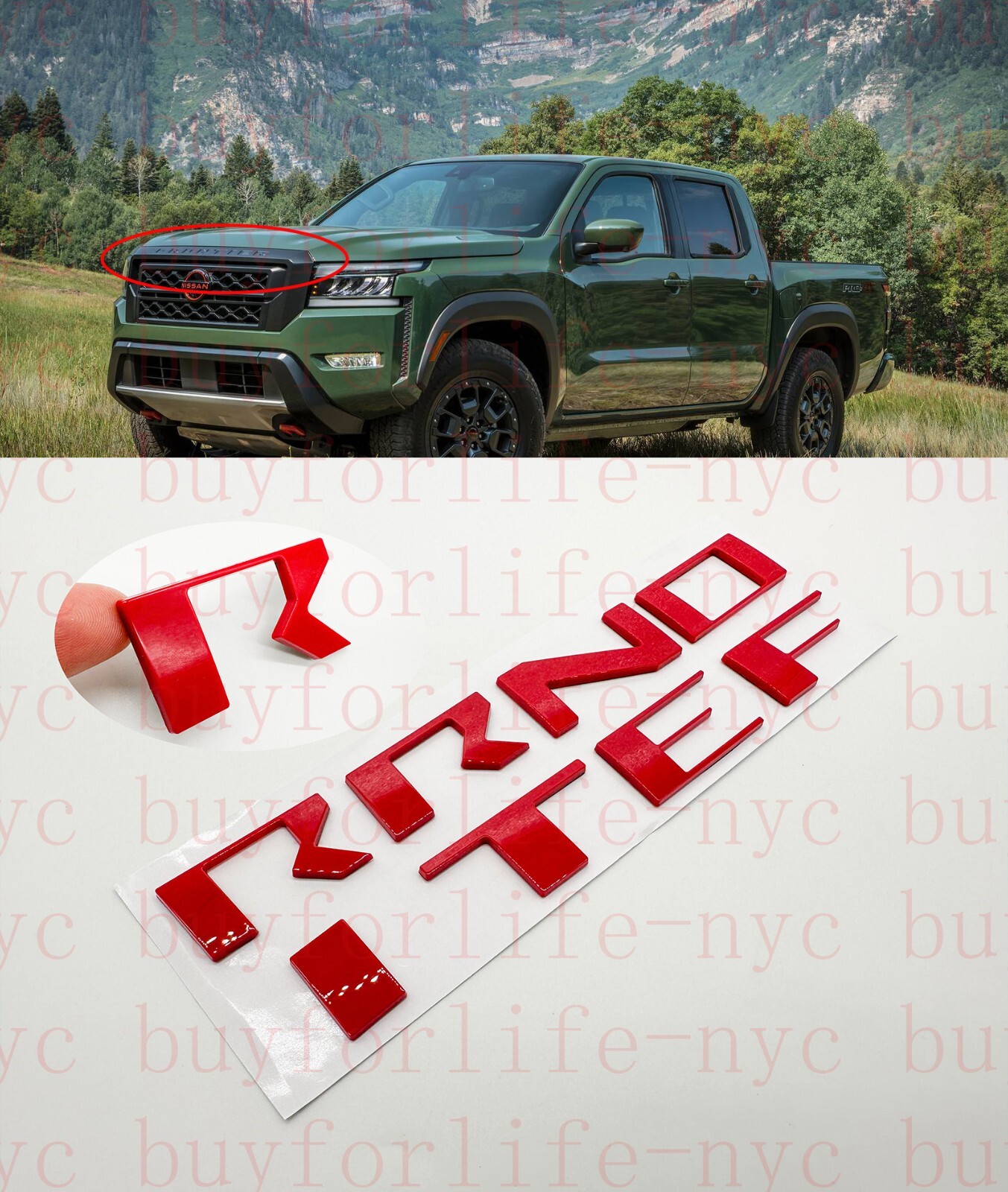 Gloss Red Letters for 2022 Nissan Frontier Hood Grill Plastic Inserts ...
