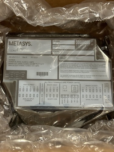 Johnson Controls AS-VAV111-1 Variable Air Volume Controller for sale ...