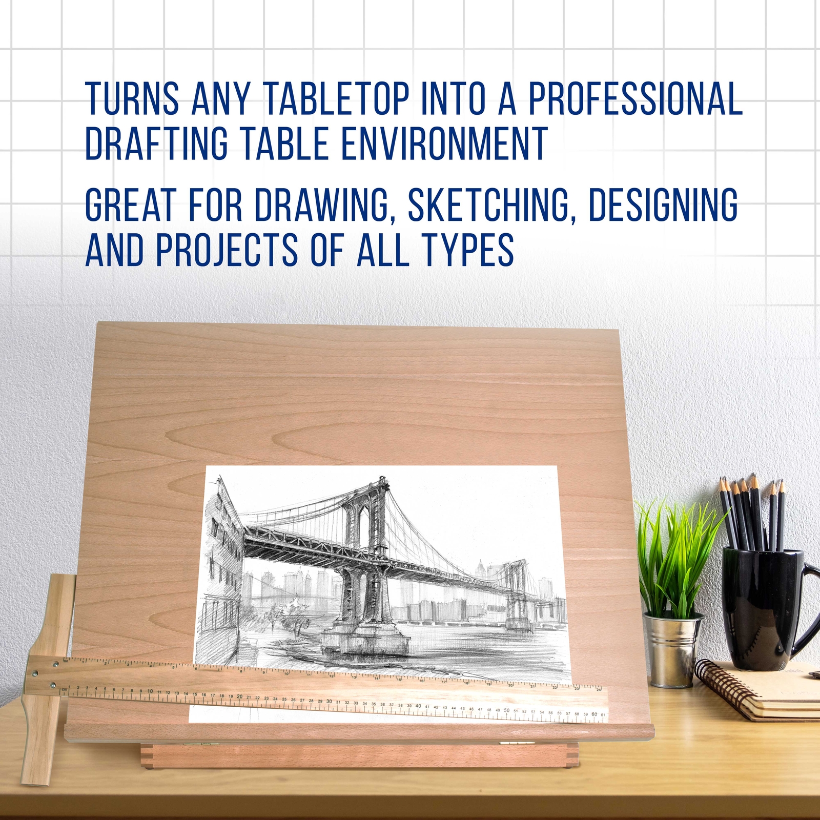 Extra Large Adjustable Wood Artist Drawing & Sketching Board ...