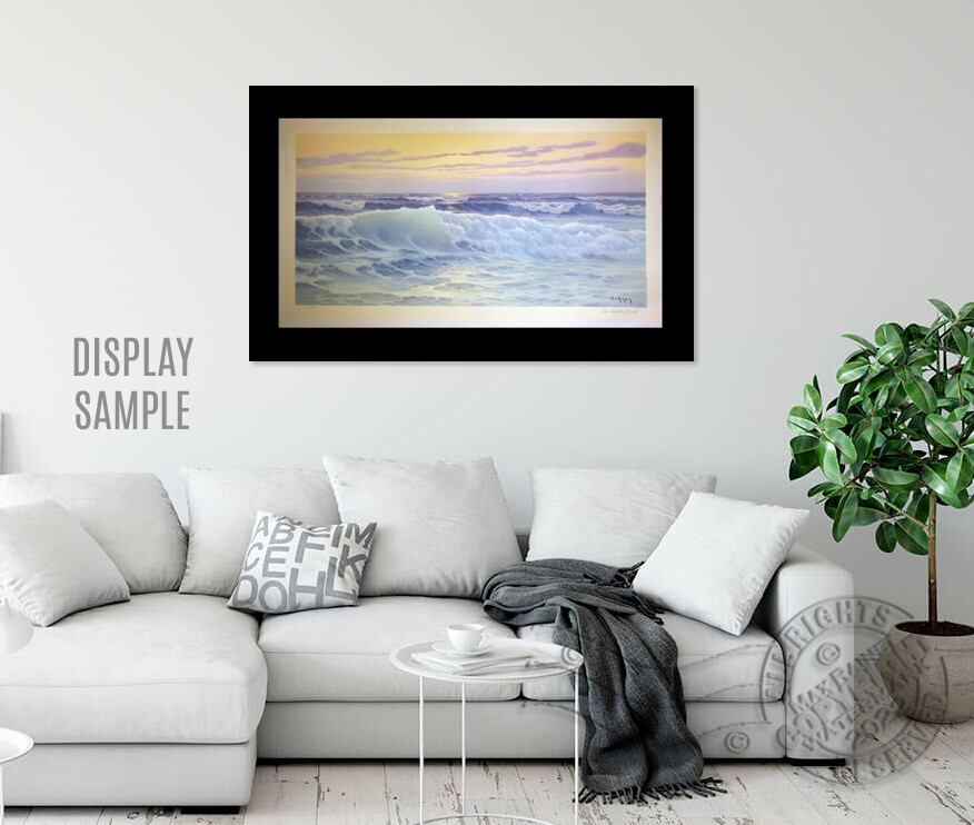 Edouard Mandon 1957 Tumbling Waves * French Art * Majestic Sunset Sky ...