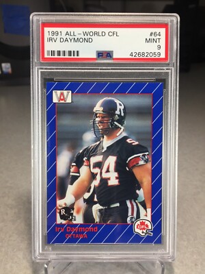 1991 All World CFL Irv Daymond #64 - PSA 9 - POP 1 (none graded higher ...