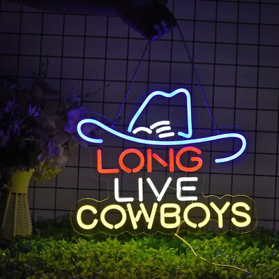 Cowboy-Themed Dimmable LED Neon Sign USB Powered Ideal for Man Cave Pub ...