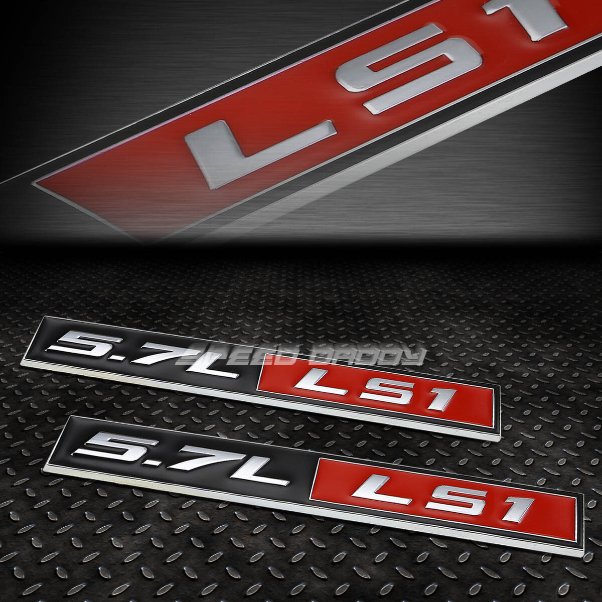 FOR 5.7 CHEVY/GM LS1 LS 2X METAL BUMPER TRUNK GRILL EMBLEM DECAL ...