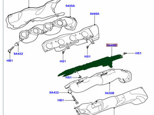 GENUINE LAND ROVER EXHAUST MANIFOLD GASKET LH RANGE ROVER LR4 SPORT ...