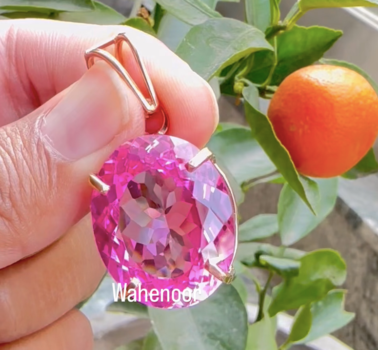 Natural Mogok Pink Ruby Oval 925 Sterling Silver Pendant Certified See ...