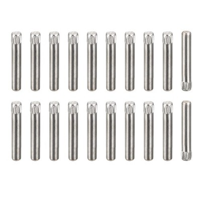 3x20mm 304 Stainless Steel Dowel Pins, 50Pcs Knurled Head Flat End ...
