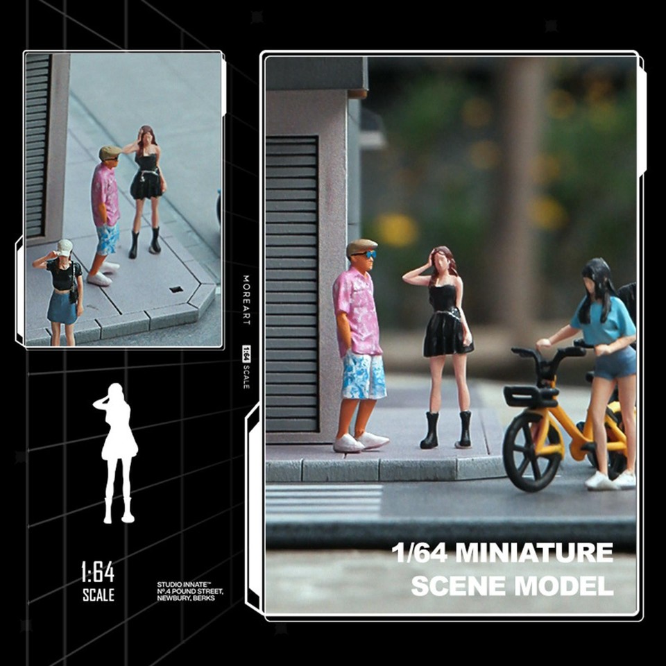 1:64 Girl Model Figure Handpainted Ornament Pose Scene Tiny People ...