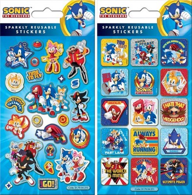 Sonic The Hedgehog TWIN PACK Fun Foiled Stickers Official Product 35 ...
