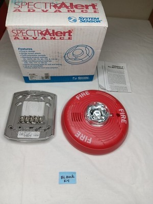 SYSTEM SENSOR PC4R FIRE ALARM HORN/STROBE CEILING RED MULTI CD AUDIO SELECT 4W | eBay