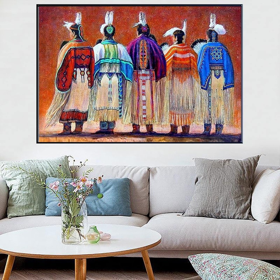 Diamond Painting Native American Indian Chief Colorful Feather Kit for ...