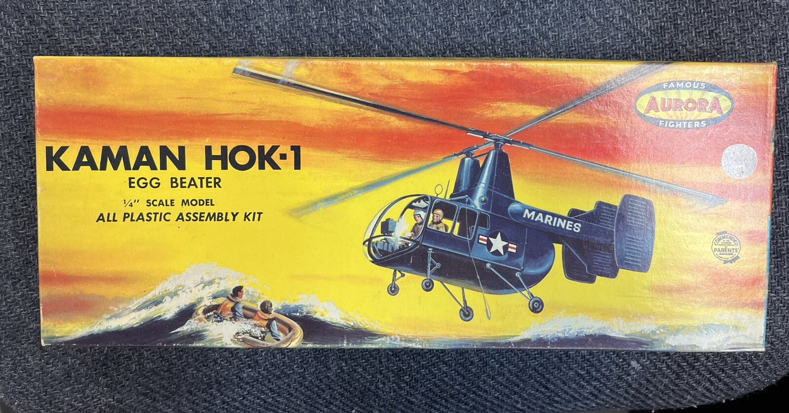 VINTAGE Aurora Kaman HOK-1 Helicopter Model Kit 1/4 Scale Ultra Rare ...