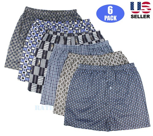 6 Pack Men Boxers Shorts Trunks Underwear Plaid Checks Woven Boxer ...