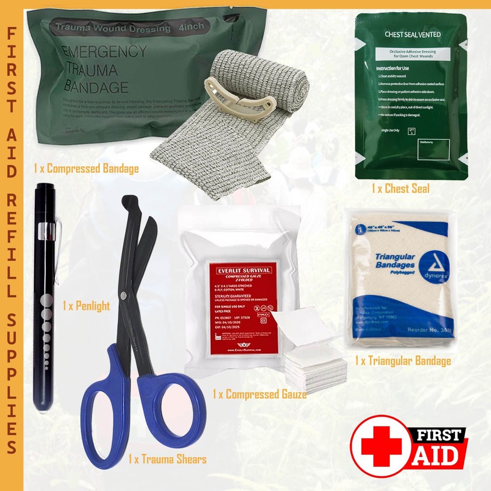 Emergency IFAK Tactical Trauma Kit Military Combat First Aid Responser ...