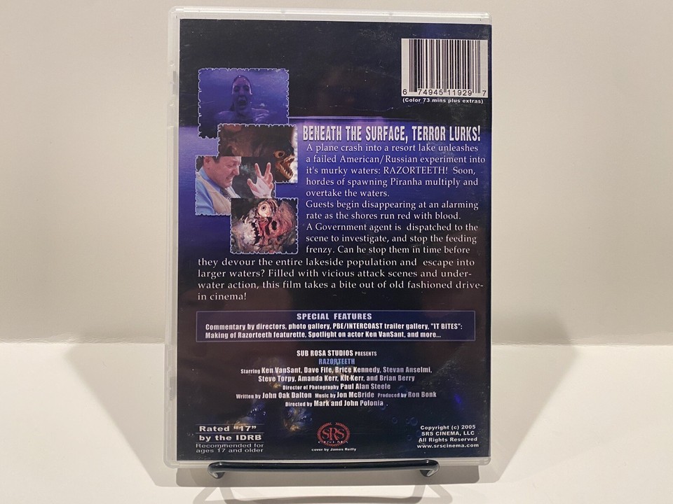 Razorteeth DVD Rare OOP 2005 SRS Sub Rosa Piranha Killer Fish Horror ...