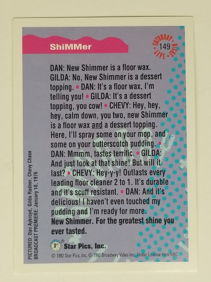 SNL Card 1992 💥Saturday Night Live Star Pics # 149 Shimmer Vintage | eBay
