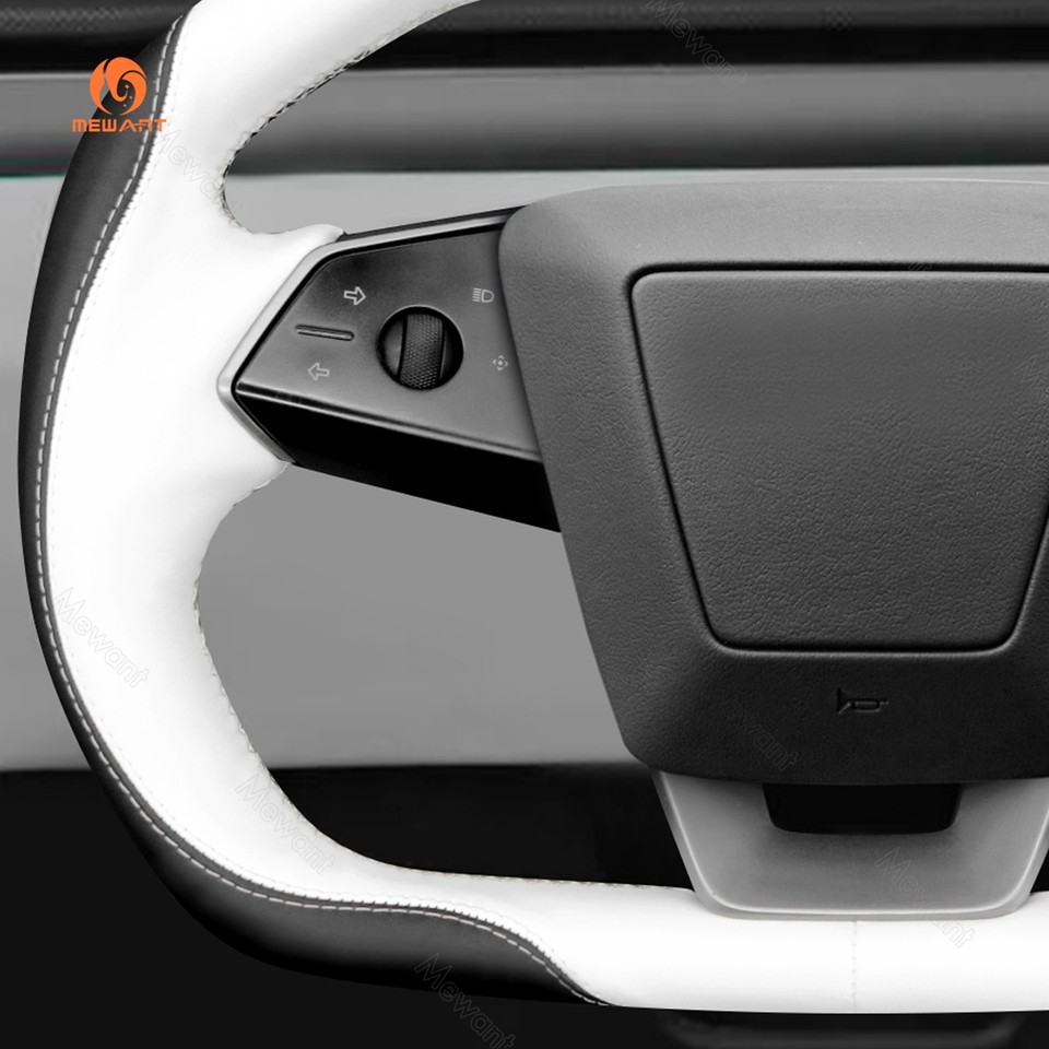 MEWANT DIY Hand Stitch Steering Wheel Cover Wrap for Tesla Cybertruck ...