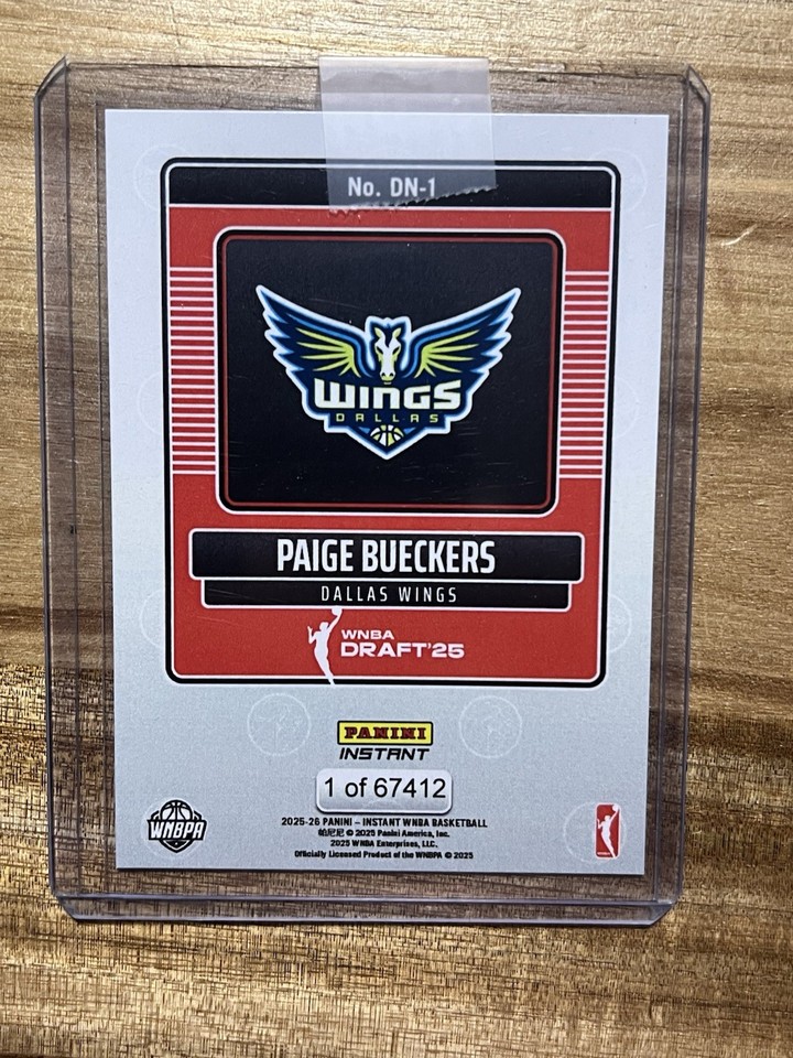 2025 Panini Instant WNBA Draft Night Paige Bueckers #DN1 Rookie RC ...