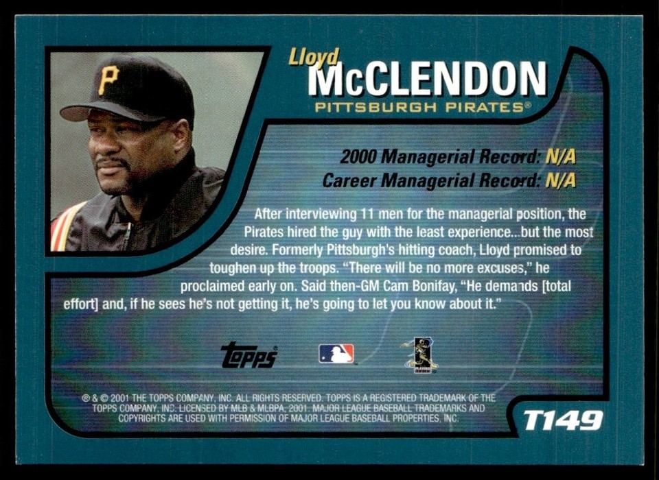 2001 Topps Traded & Rookies Lloyd McClendon Pittsburgh Pirates #T149 | eBay