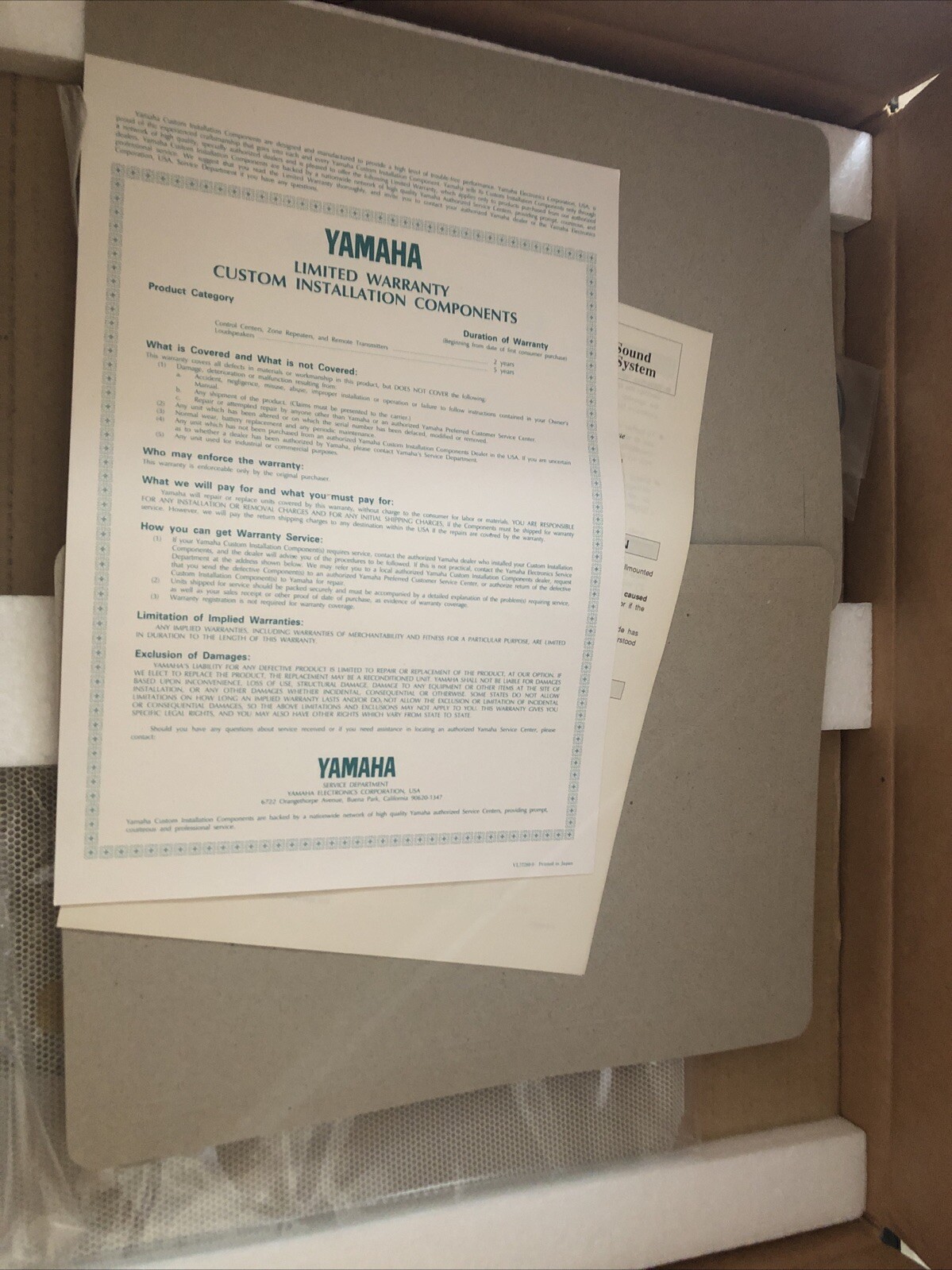 Yamaha WSX-10 Speaker System (2) Speakers a Pair New In Box | eBay