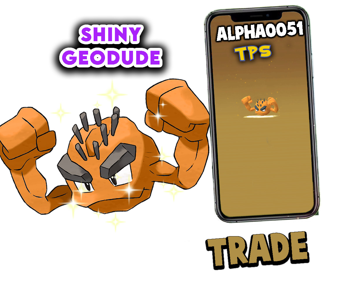 Pokemon Shiny Geodude Alolan Registered Trade or 1M | eBay