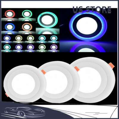 6500K 6W-18W RGB Two-Color LED Light Ceiling Recessed Panel Downlight ...