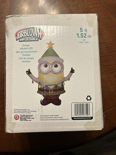 Minion Elf Dave Airblown Christmas Inflatable Gemmy 5 FT Party Greeter ...