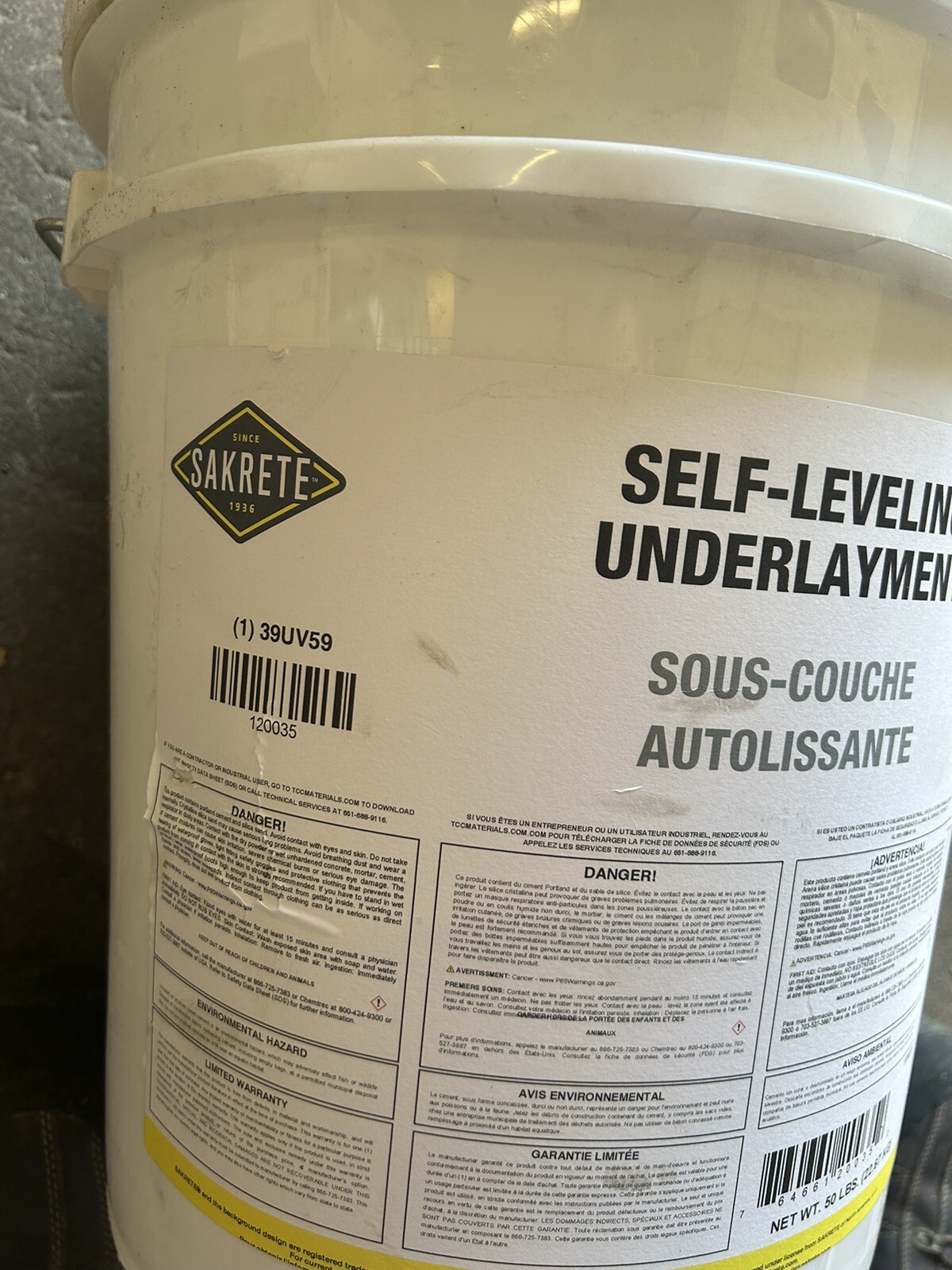 #39UV59 SAKRETE Concrete Leveling Compound 5 Gal LOCAL PICKUP ONLY | eBay