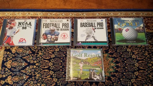Lot of 5 PC Sports Games - NCAA Football 98, Football Pro & Baseball ...