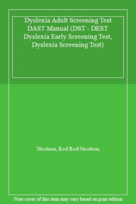 Dyslexia Adult Screening Test DAST Manual (DST - DEST Dyslexia E | eBay UK