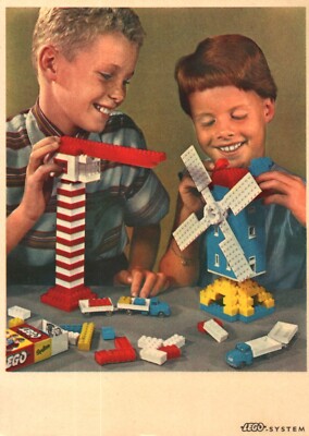 Lego System Advertising Card Children Play w/ Legos Vintage Early 60's ...