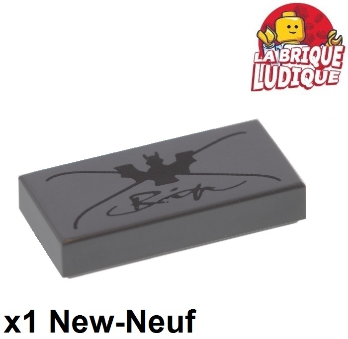 Lego 1x Tile Decorated 1x2 Bat RIP Cursive Writing Bat 3069bpb0234 NEW ...