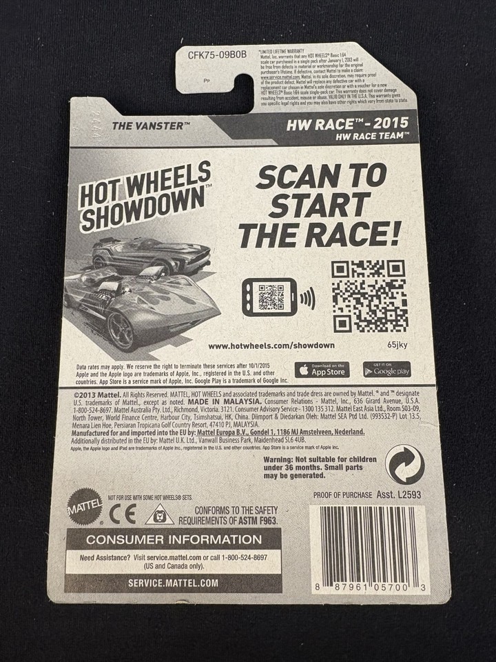 NEW HOT WHEELS 2013 THE VANSTER HW RACE 128/250 DIECAST CAR BOX SHIPPED ...