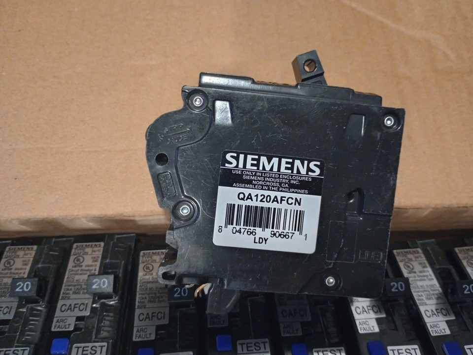 LOT OF 13 SIEMENS QA120AFCN 20A AMP AFCI PLUG ARC FAULT NEUTRAL BREAKER ...