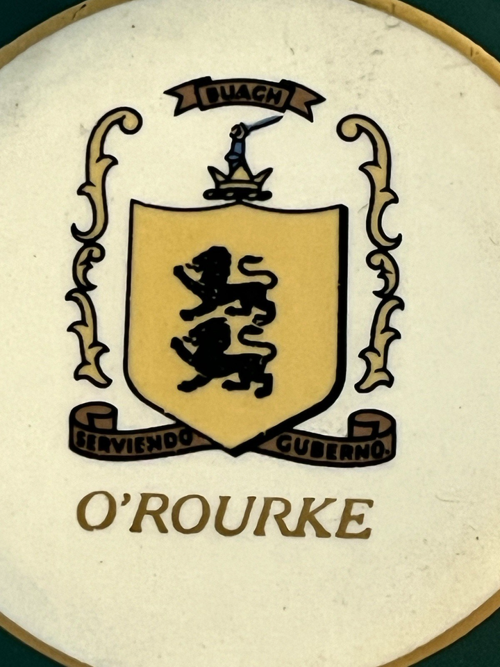 O'ROURKE Family Trinket Dish 4" Arklow Pottery Family Crest Dublin ...