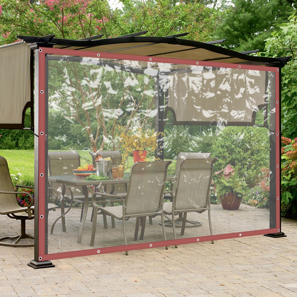 Commercial Grade Waterproof Vinyl Clear Awning Canopy Roll Up Patio ...