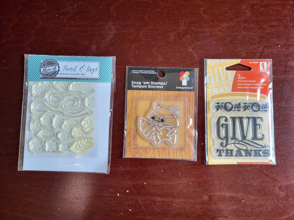 Large Lot of 13 Packages Clear Stamps Crafting Scrapbooking Card Making ...