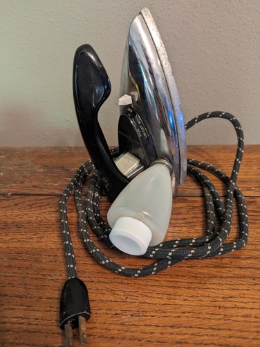 Vintage-General Electric-GE Portable Travel Steam Iron Cat Chrome | eBay