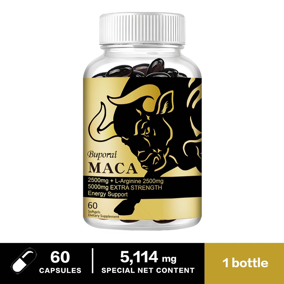 Maca Capsules - Energy & Endurance, Men's Muscle Health, Testosterone ...