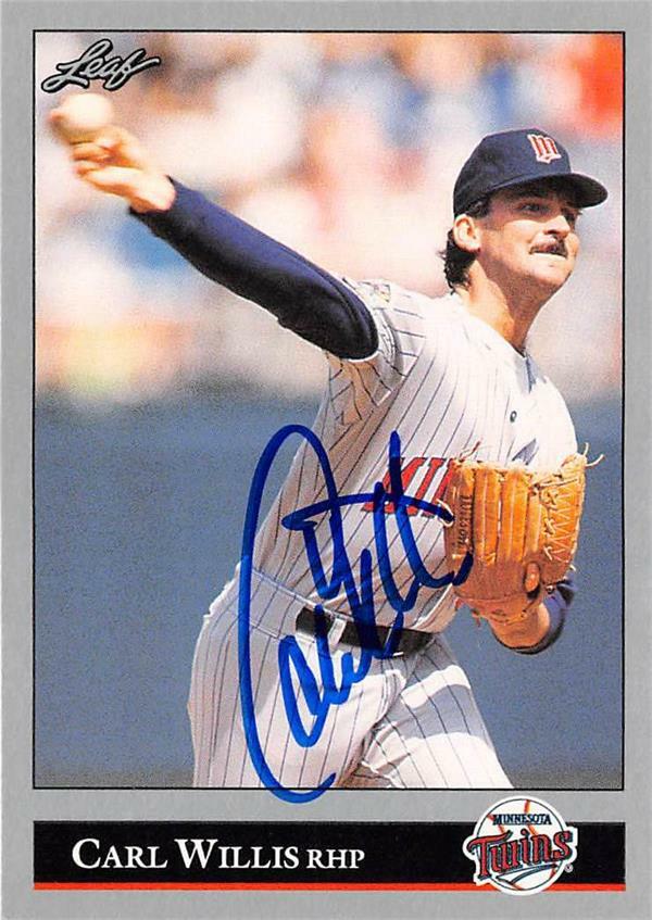 Carl Willis autographed baseball card (Minnesota Twins) 1992 Leaf #452 ...