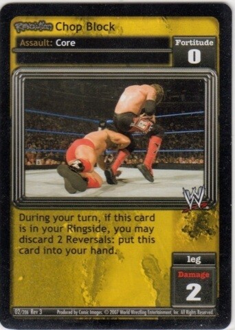WWE: Chop Block [Played] card type Assault Raw Deal Wrestling WWF | eBay