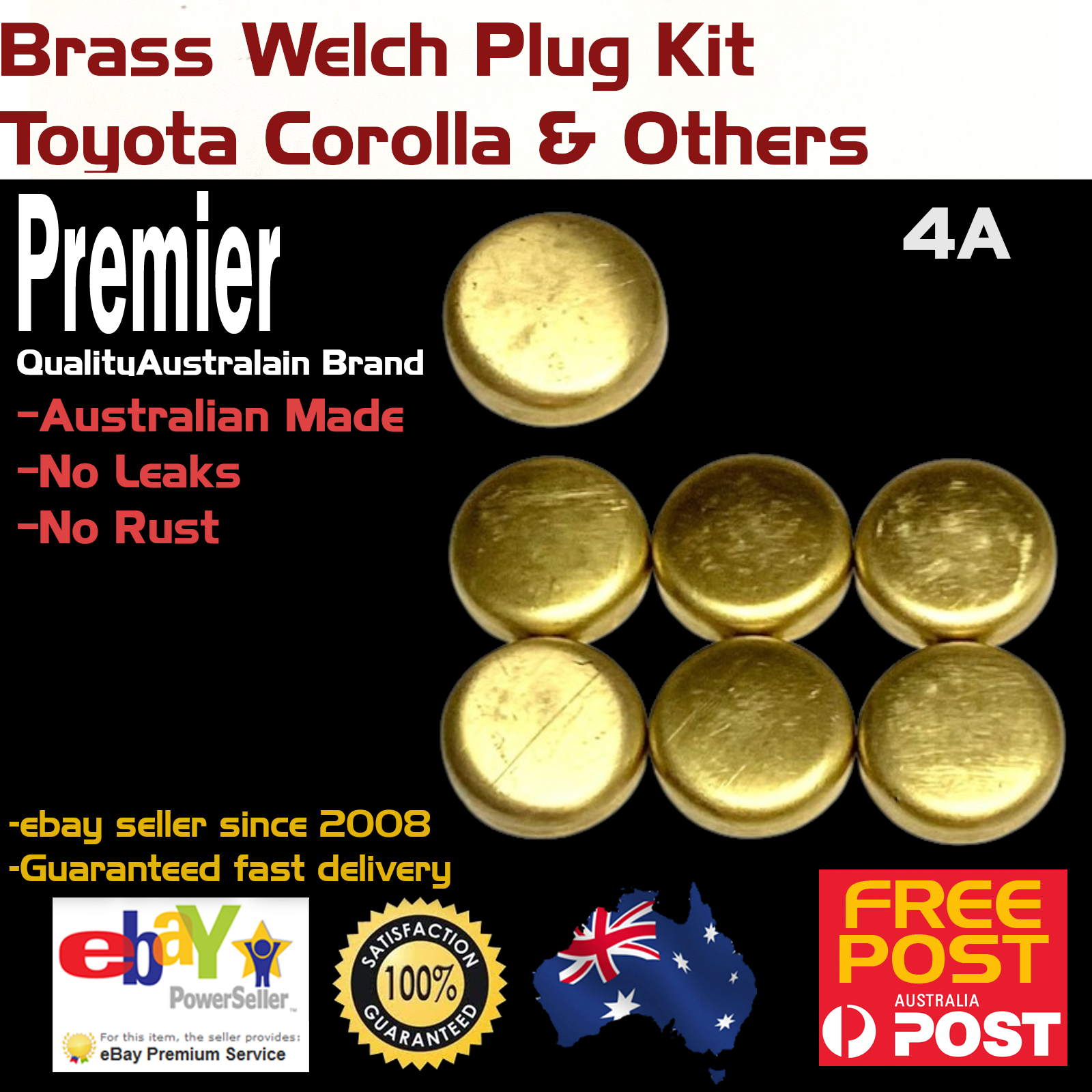 Brass Welch Plug Kit Brass Expansion Welsh Plugs Fits Toyota 4A | eBay