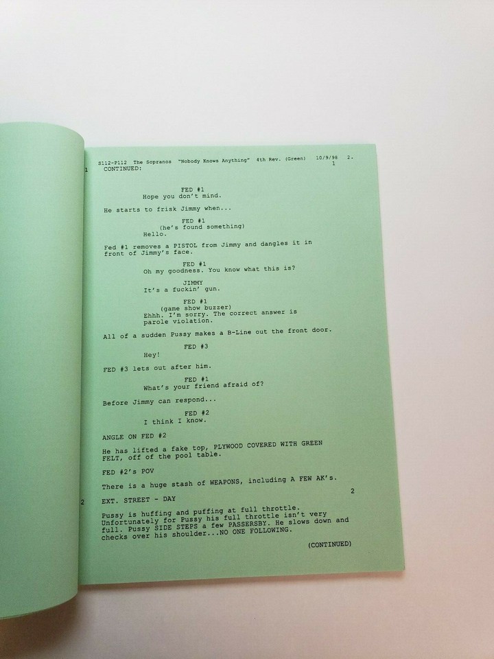 THE SOPRANOS / Frank Renzulli 1998 TV Series Script "Nobody Knows ...