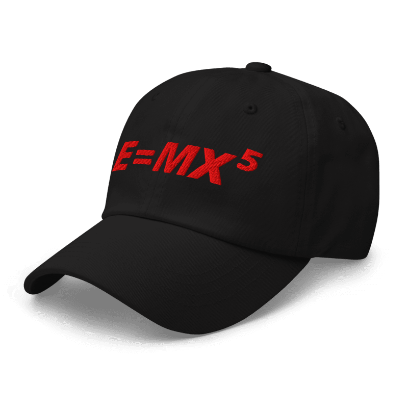 Miata E=MX5 Logo Inspired Adjustable Embrodiery Black Color Classic Dad ...