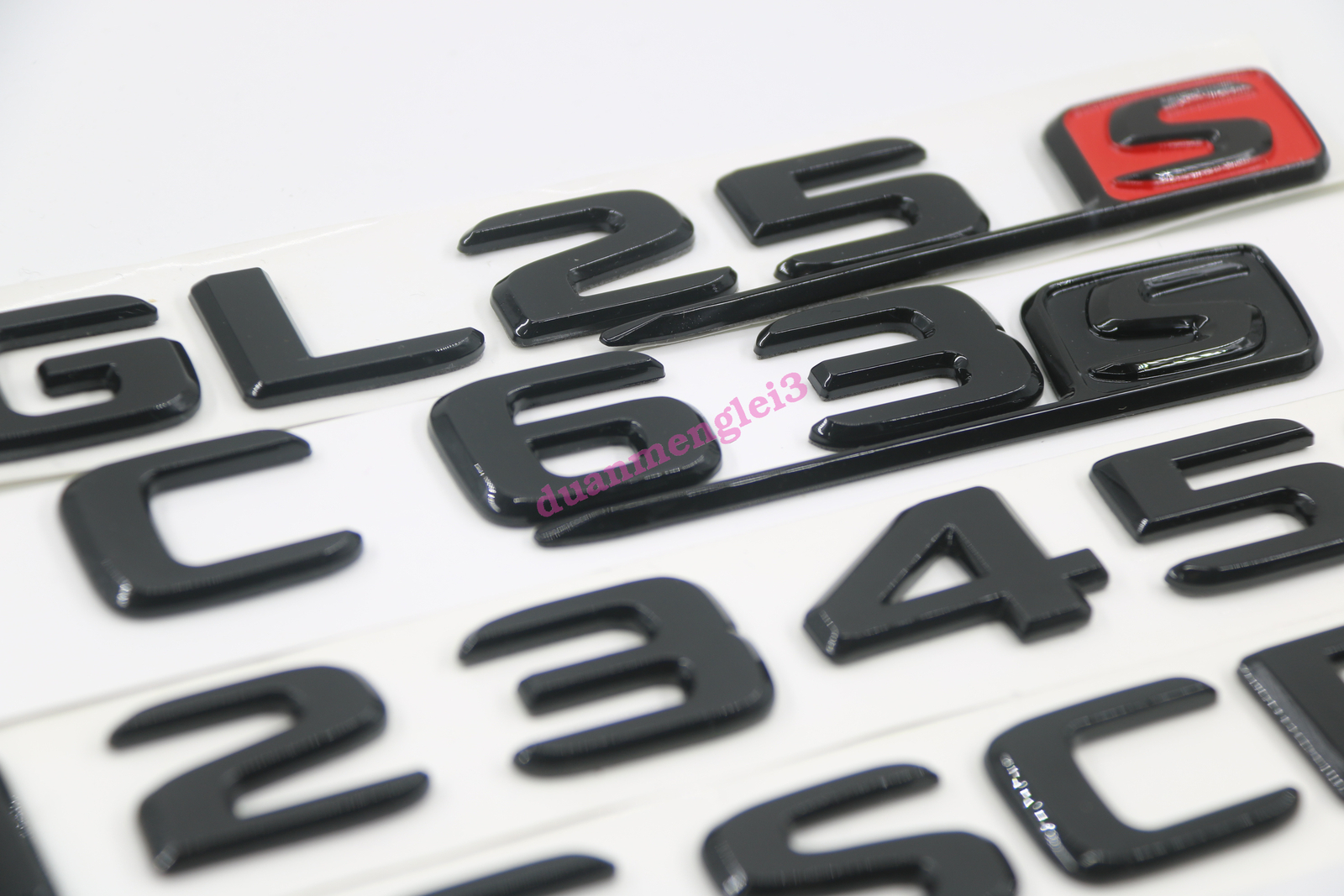 Gloss Black MB X190 Coupe Emblem Badge GT43 AMG TURBO + Rear Star Set ...